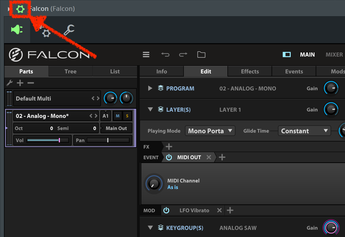 Falcon: Using MIDI Output – UVI Support