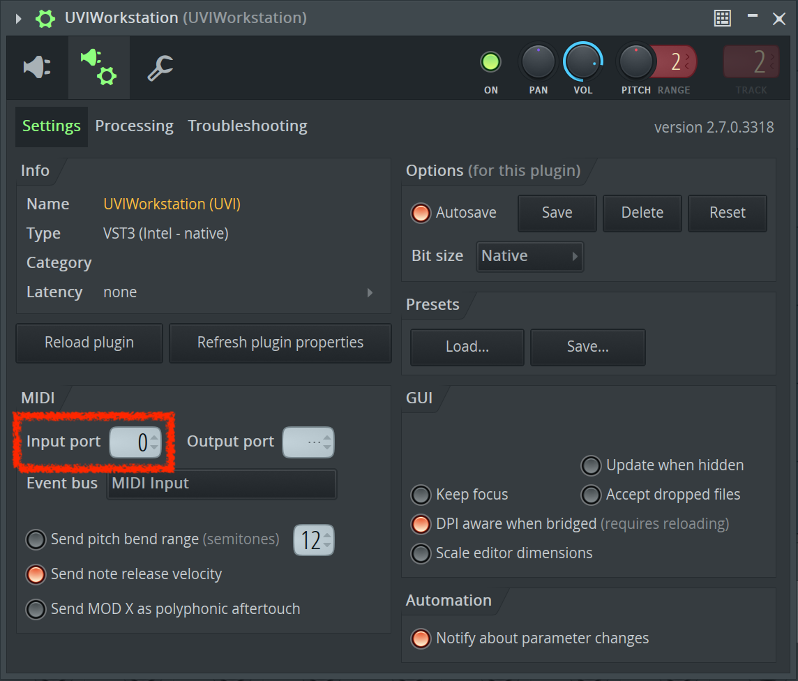 Falcon: Using MIDI Output – UVI Support