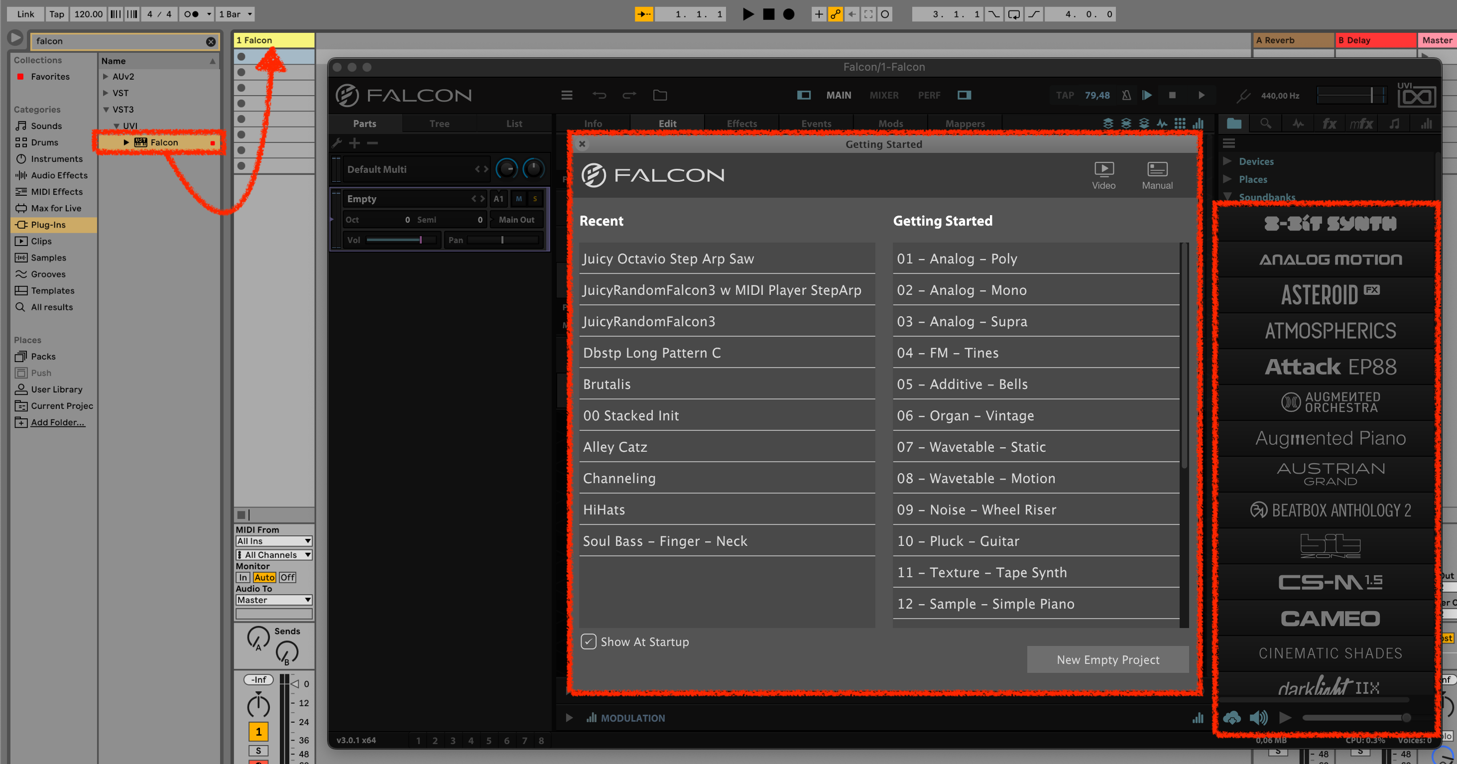 Falcon: Using MIDI Output – UVI Support