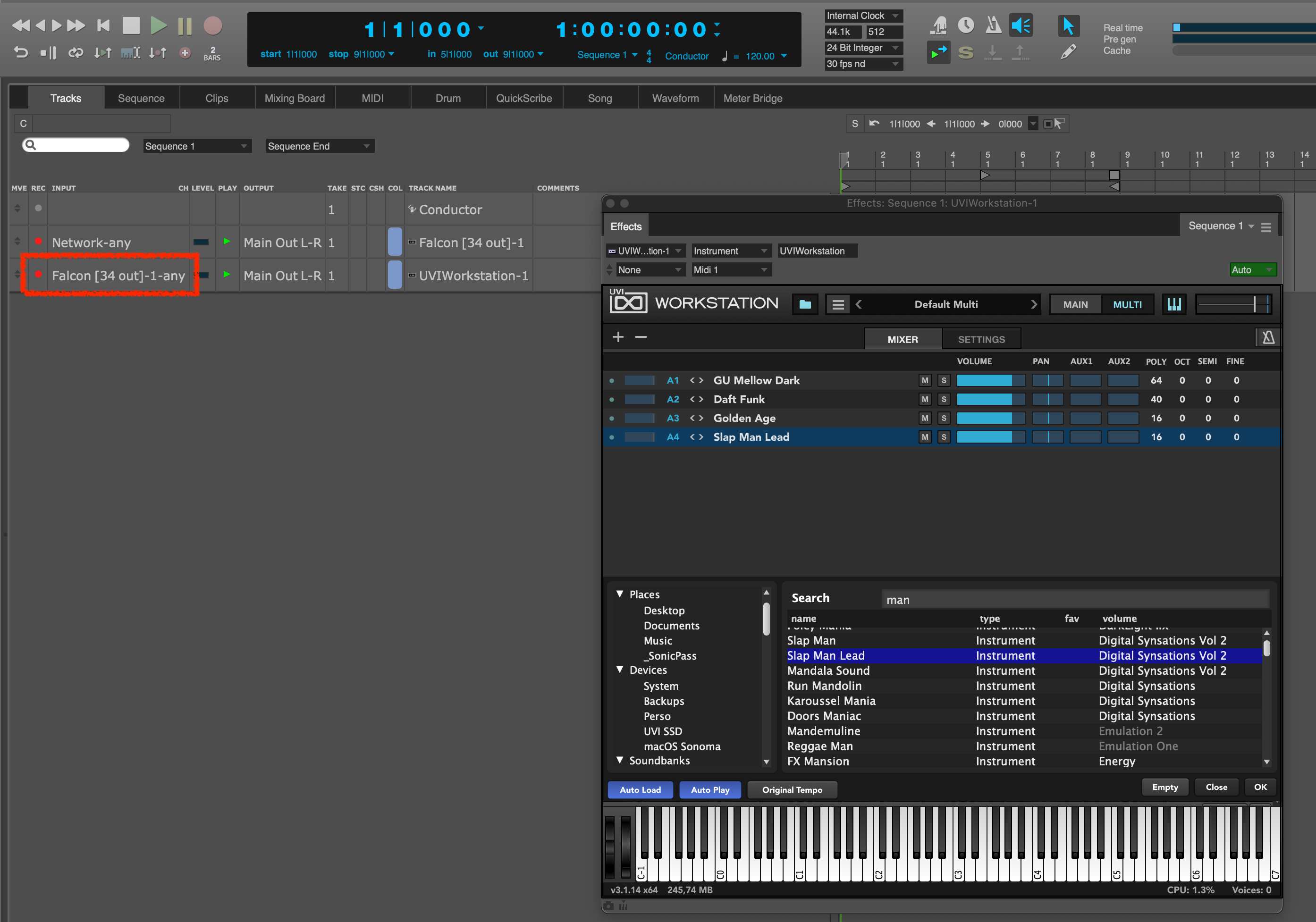 Falcon: Using MIDI Output – UVI Support